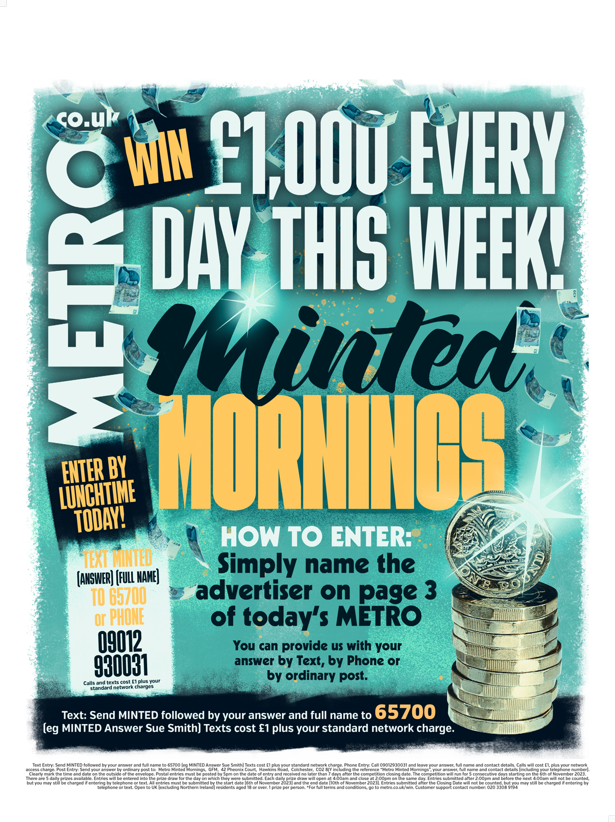 Metro readers spot the advertiser in 'Minted Mornings' competition ...