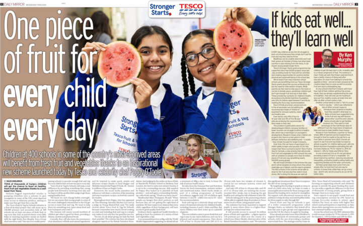 Tesco and Reach partner to highlight new 'Fruit and Veg for Schools ...