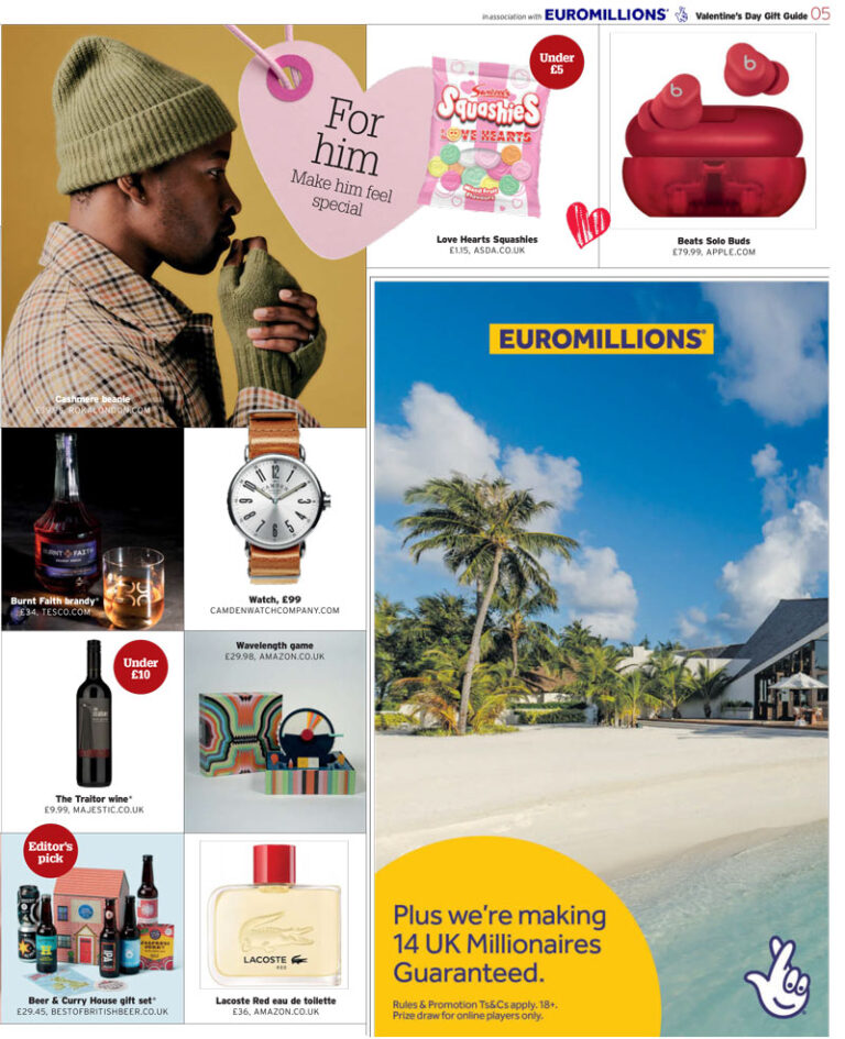 Tactical Euromillions ad helps readers feel the love » Newsworks