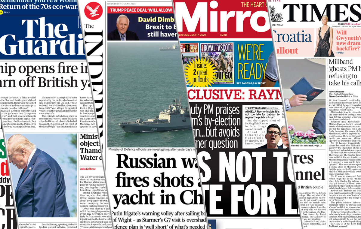 UK national newspapers front pages from today » Newsworks
